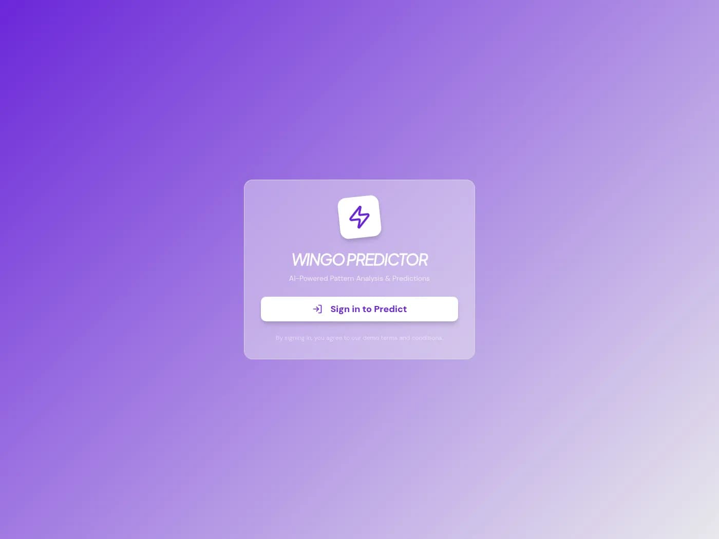 WinGo Predictor Demo