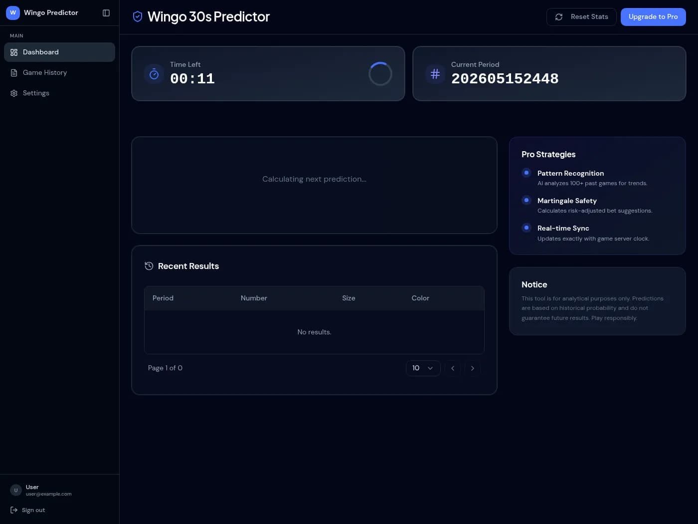Wingo Predictor