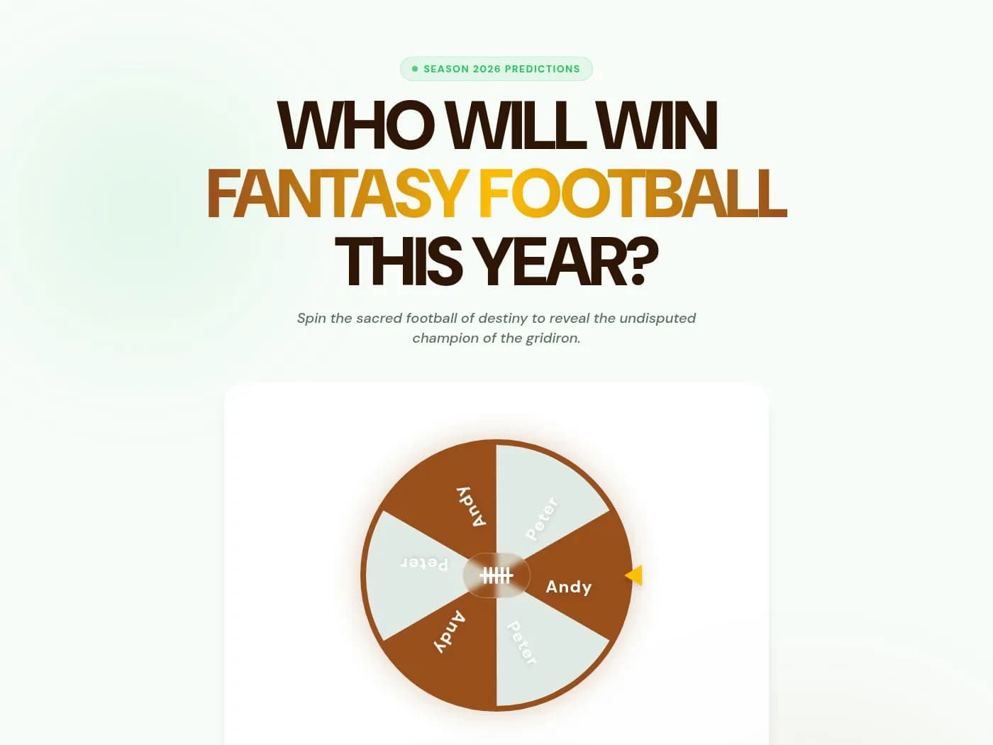 Fantasy Winner Wheel