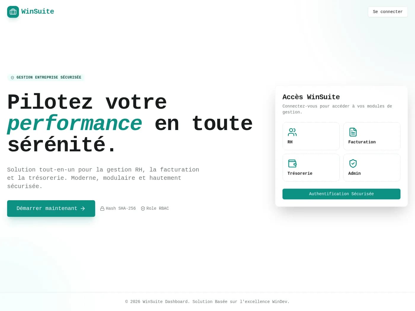 WinSuite Dashboard
