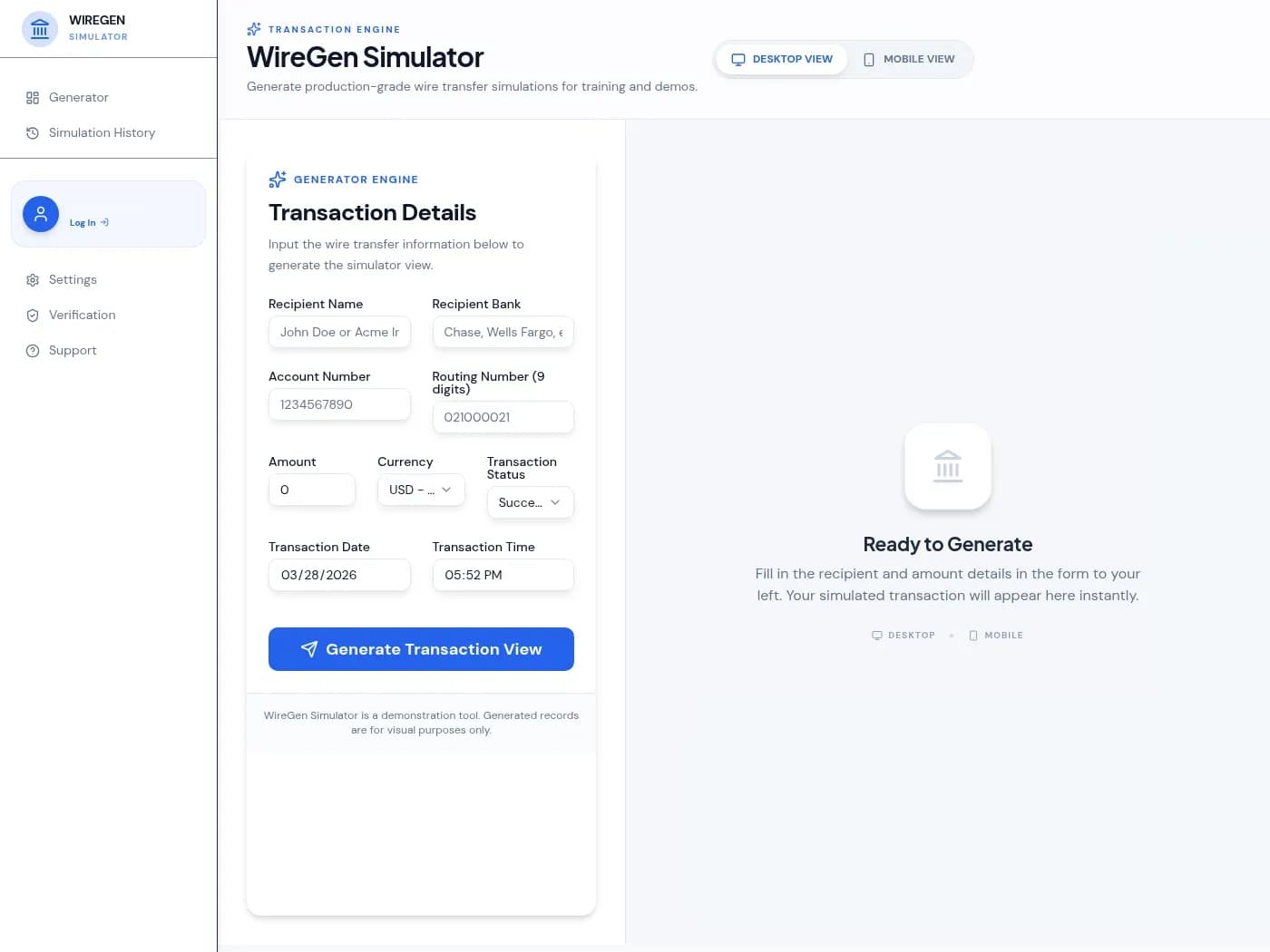 WireGen Simulator