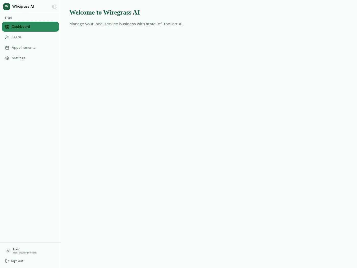 Wiregrass AI Frontdesk CRM