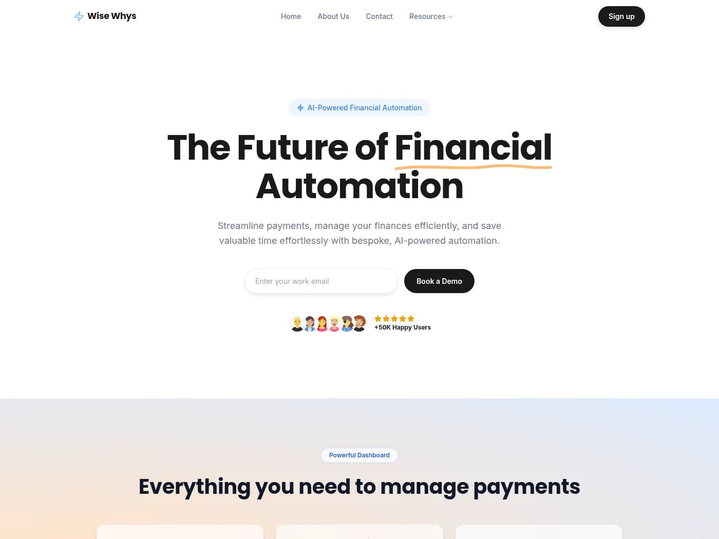 Wise Whys Landing Page