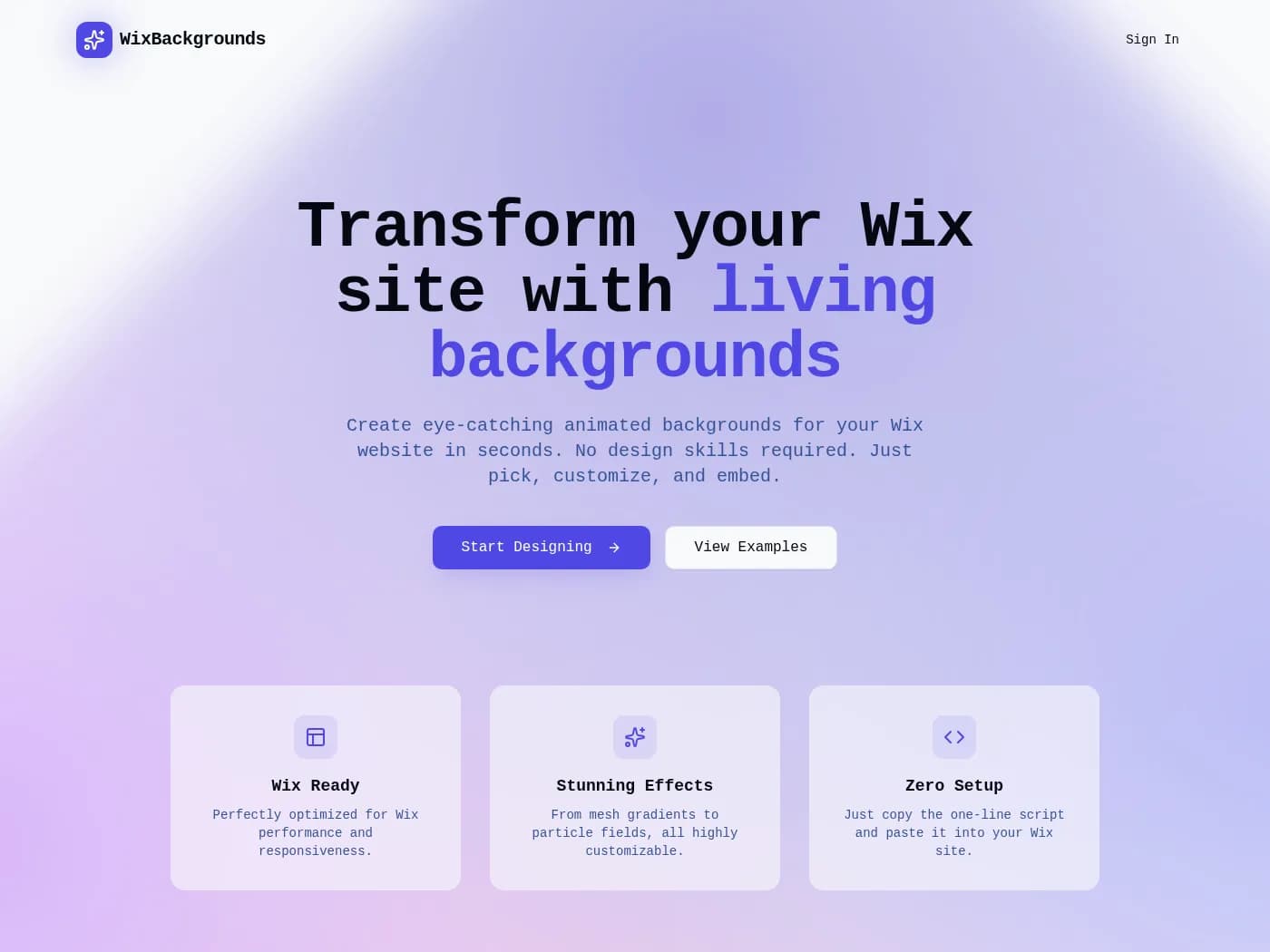 Cool Backgrounds Wix Plugin