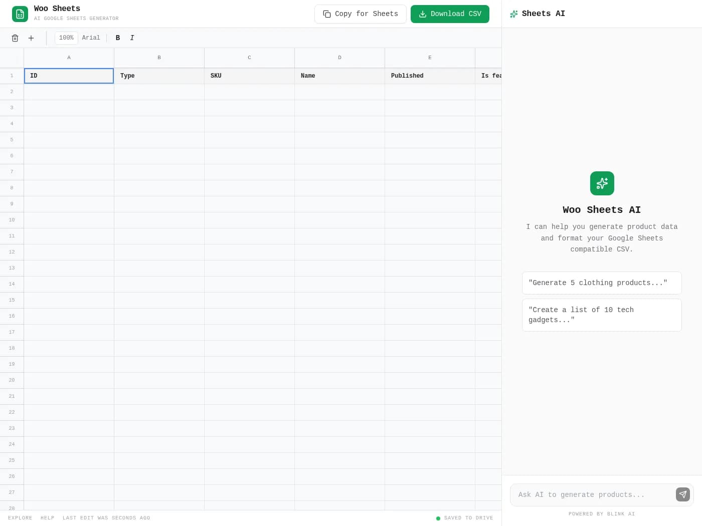 Woo Bulk CSV Generator