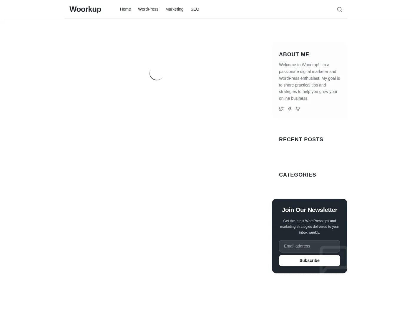 Woorkup-Inspired Blog Theme