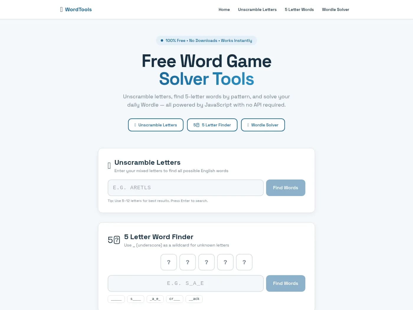 Word Game Solver Tools