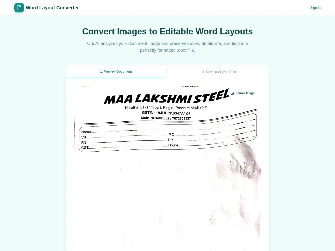 Word Layout Converter