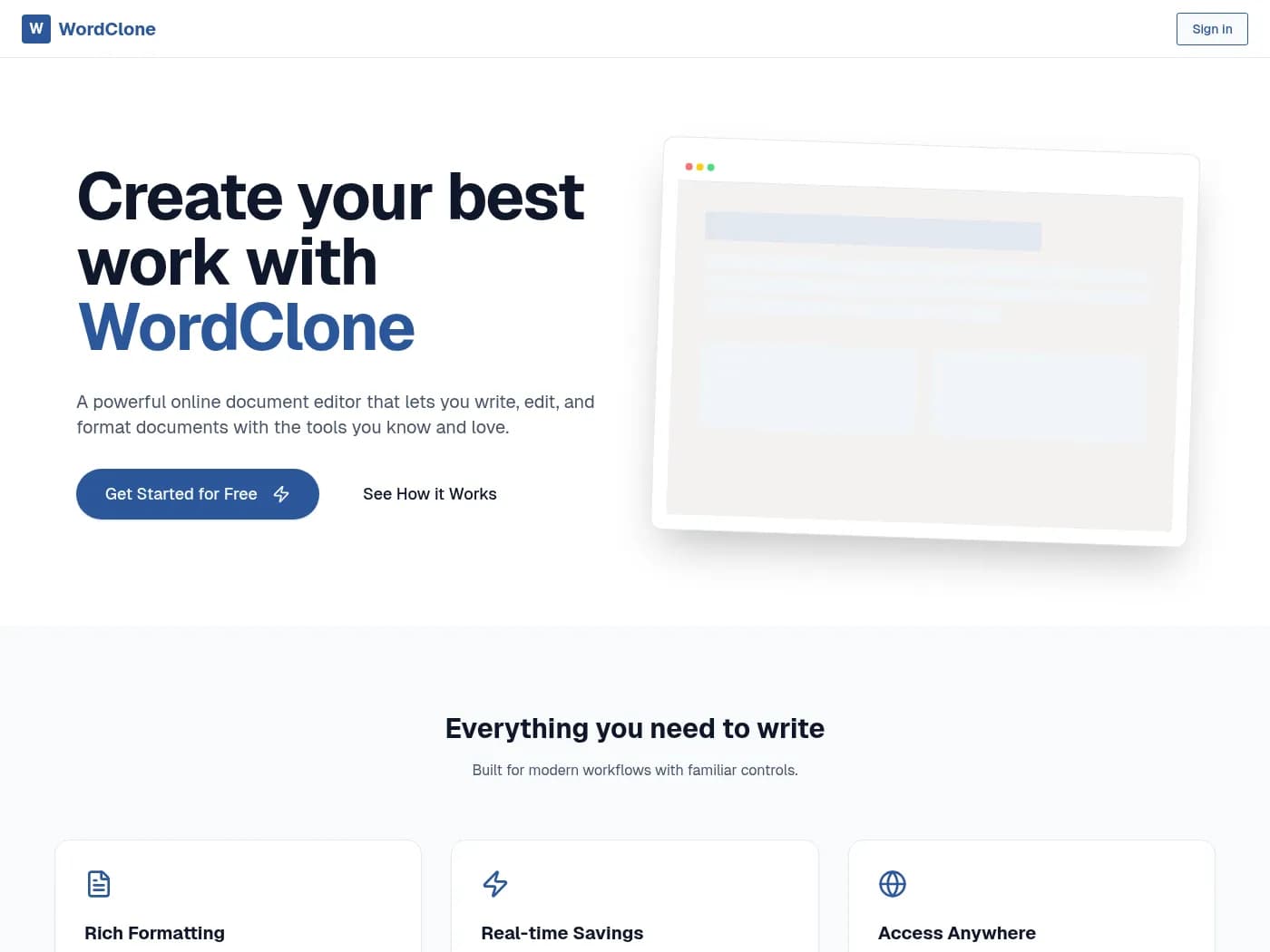 WordClone Editor