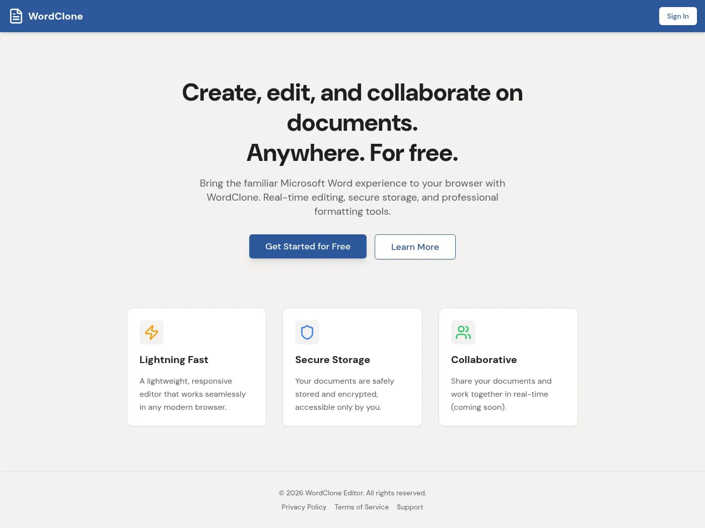 WordClone Editor