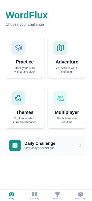 WordFlux Mobile Game
