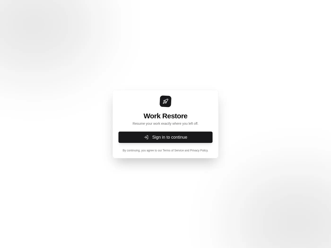Work Restore Portal