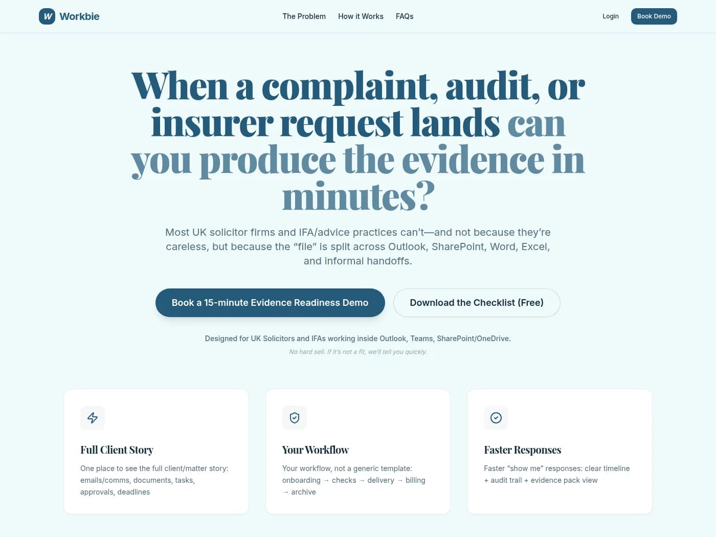 Workbie Evidence Landing Page