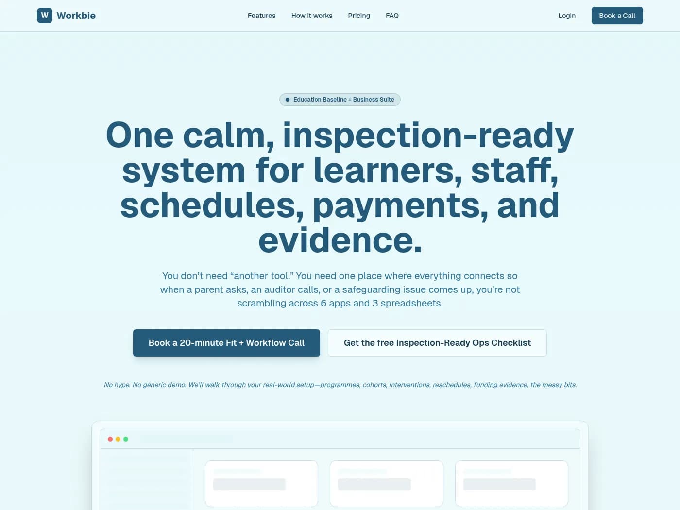 Workbie Education Landing Page
