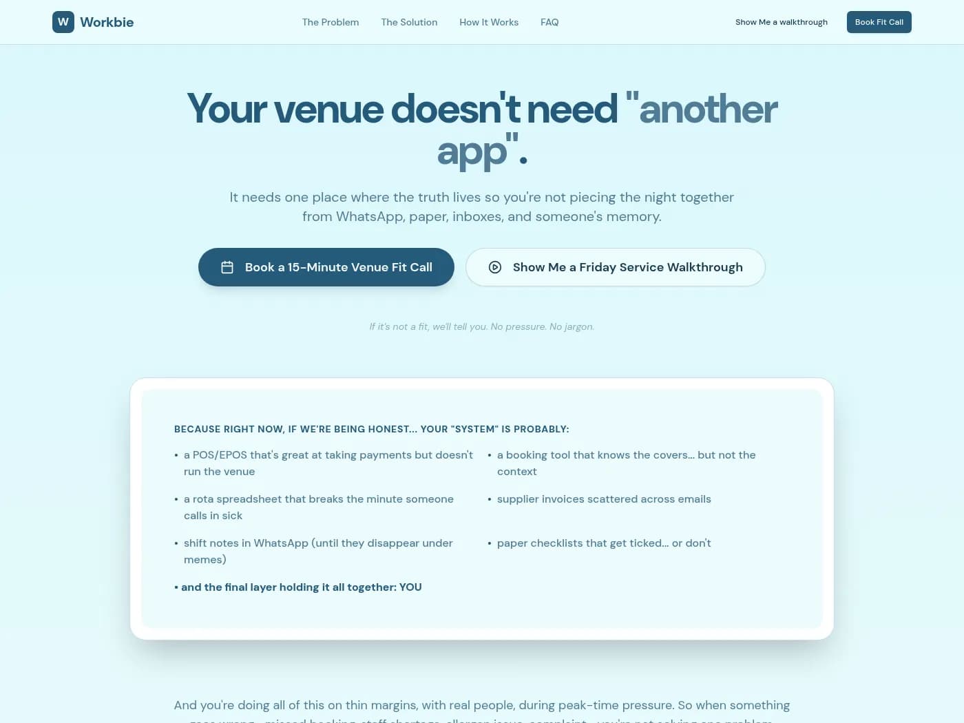 Workbie Venue Ops Page