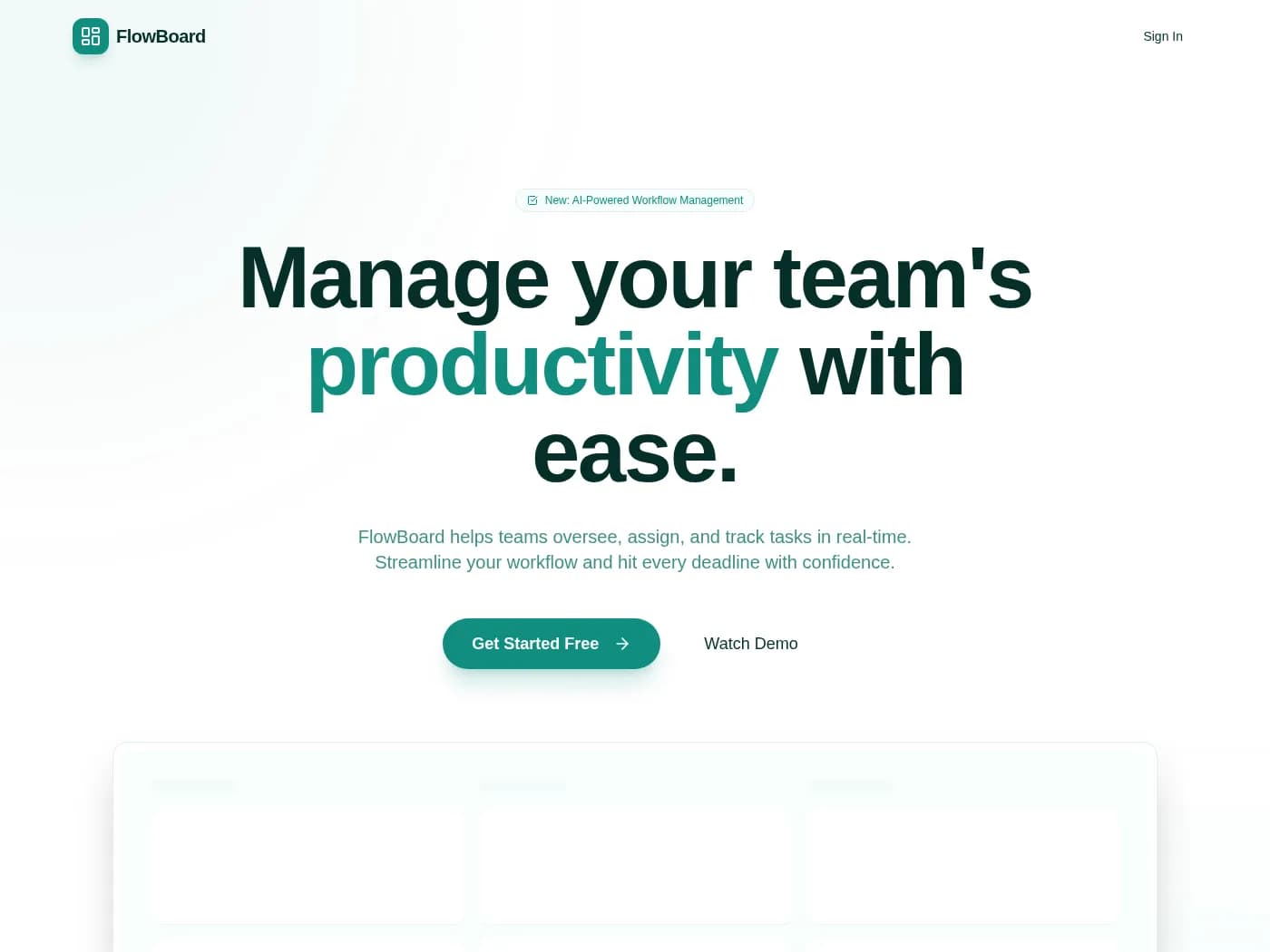 Workflow Management Dashboard