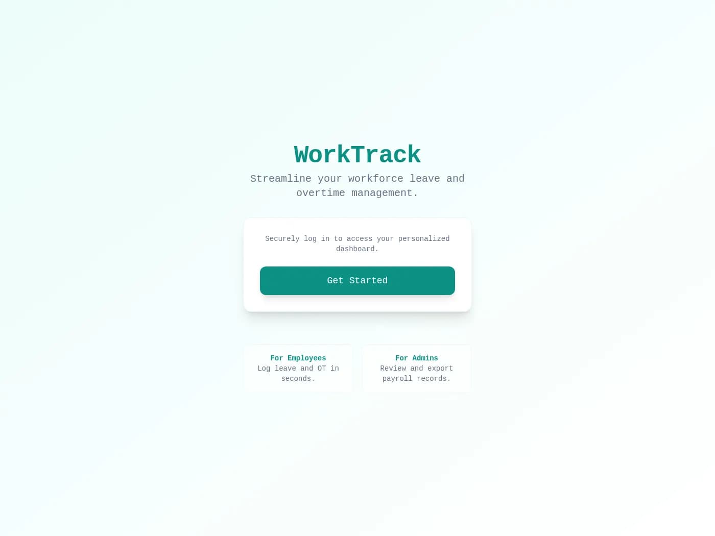 WorkTrack Dashboard