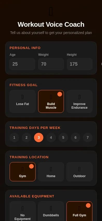Workout Voice Coach