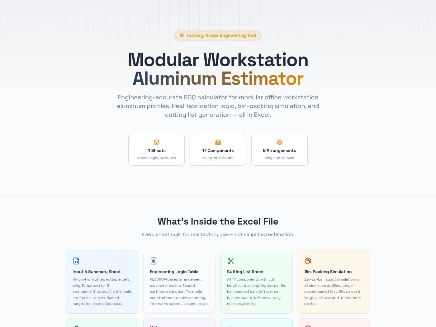 Modular Workstation Estimator