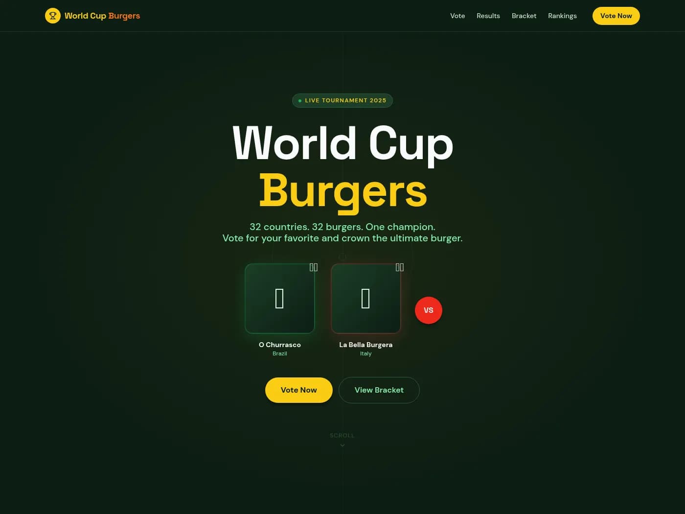 World Cup Burgers UI