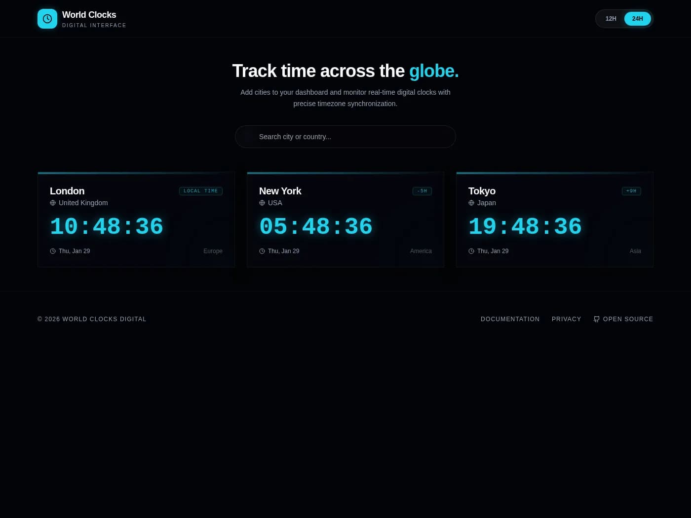 World Digital Clocks