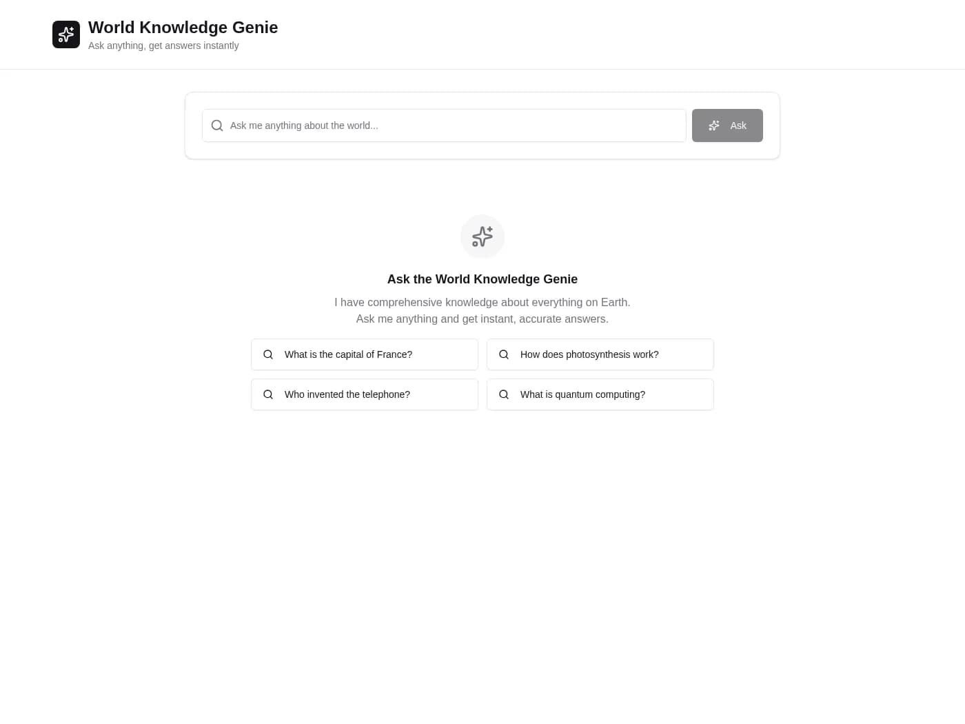 World Knowledge Genie