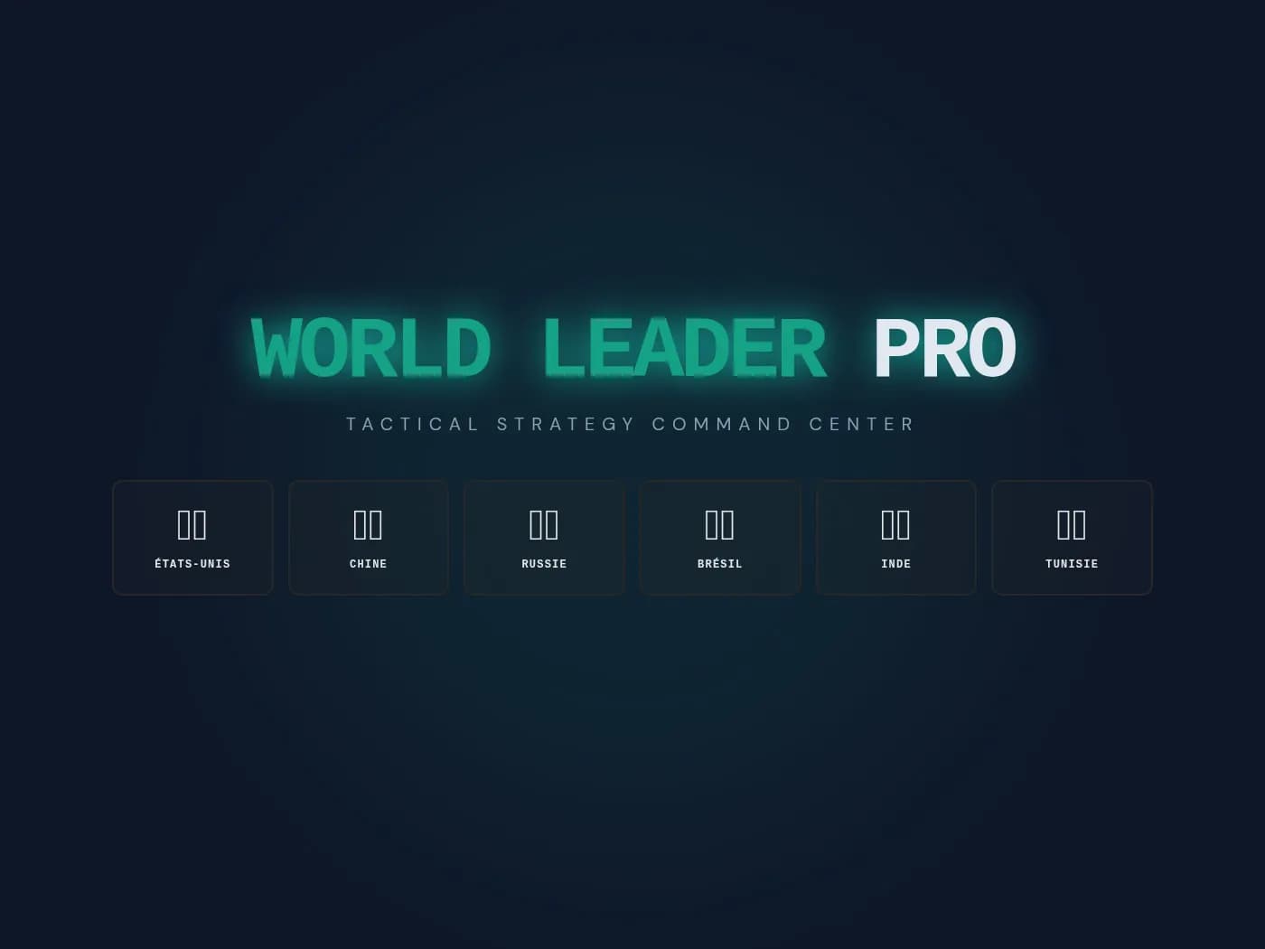 World Leader Strategy Game