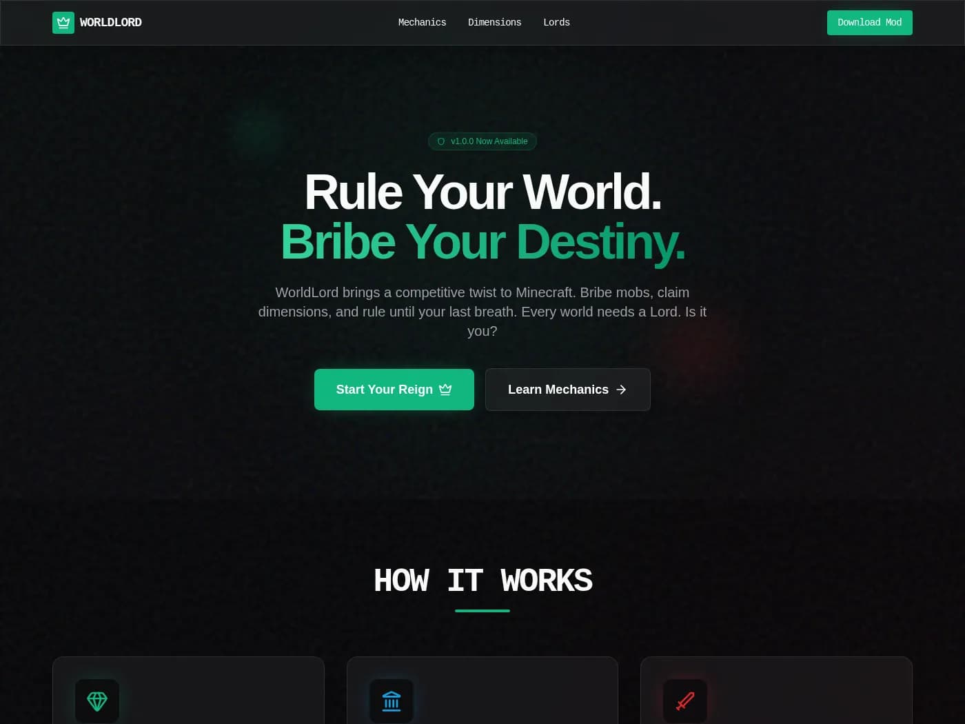 WorldLord Minecraft Mod