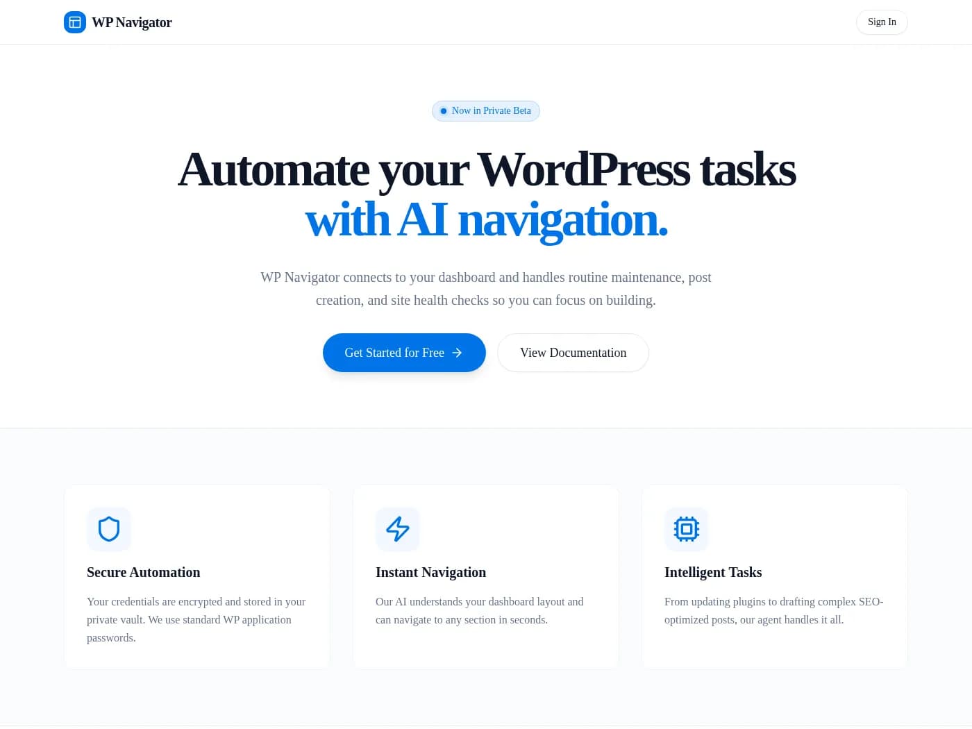 WordPress Task Navigator