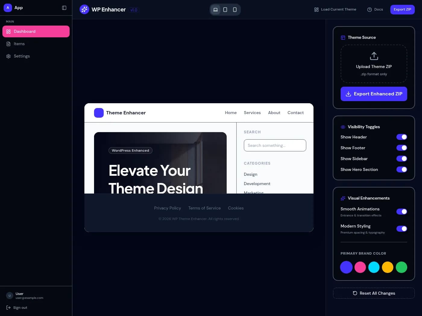 WordPress Theme Enhancer