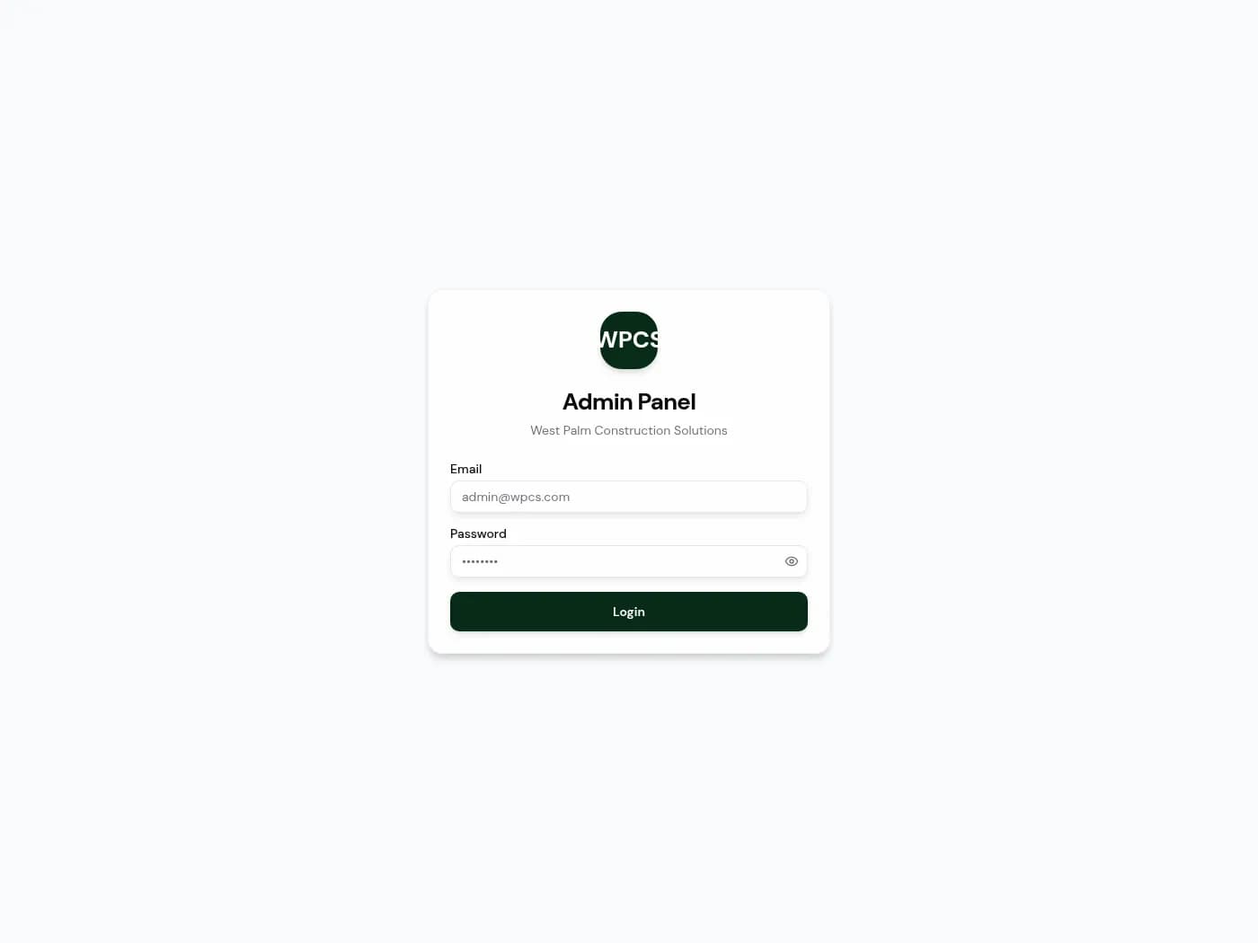 WPCS Admin Dashboard