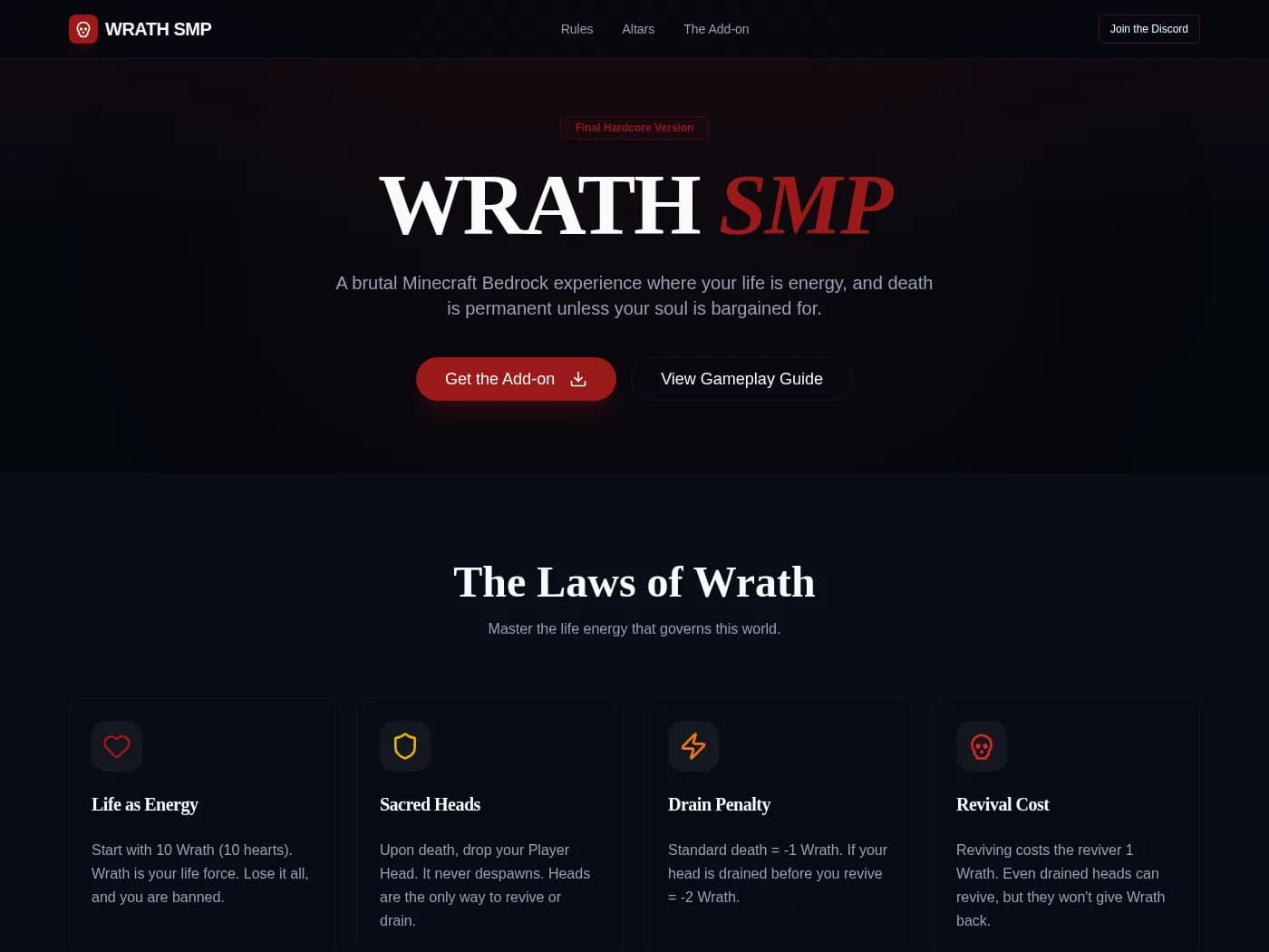 Wrath SMP Bedrock Add-on
