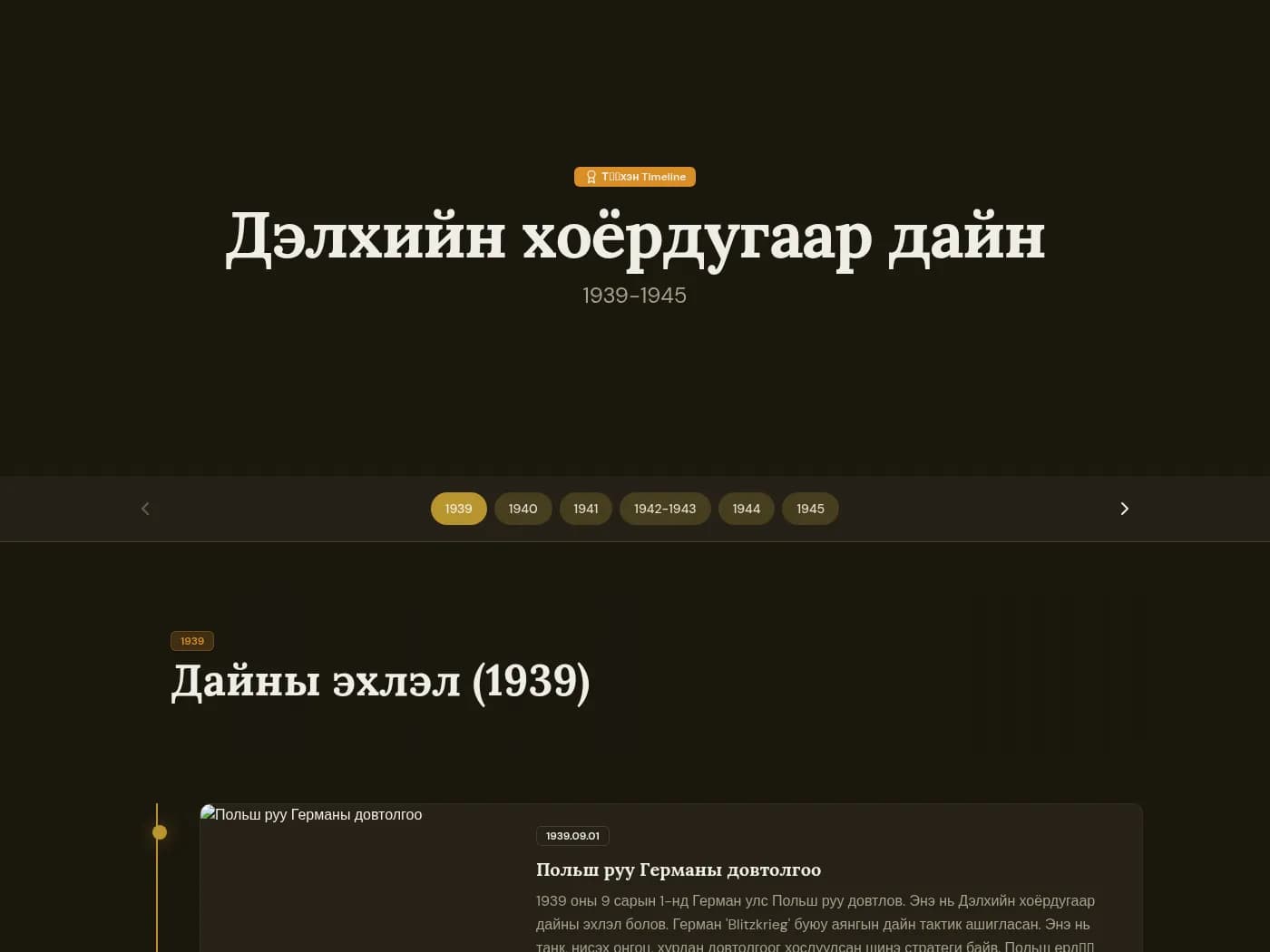 WWII Interactive Timeline