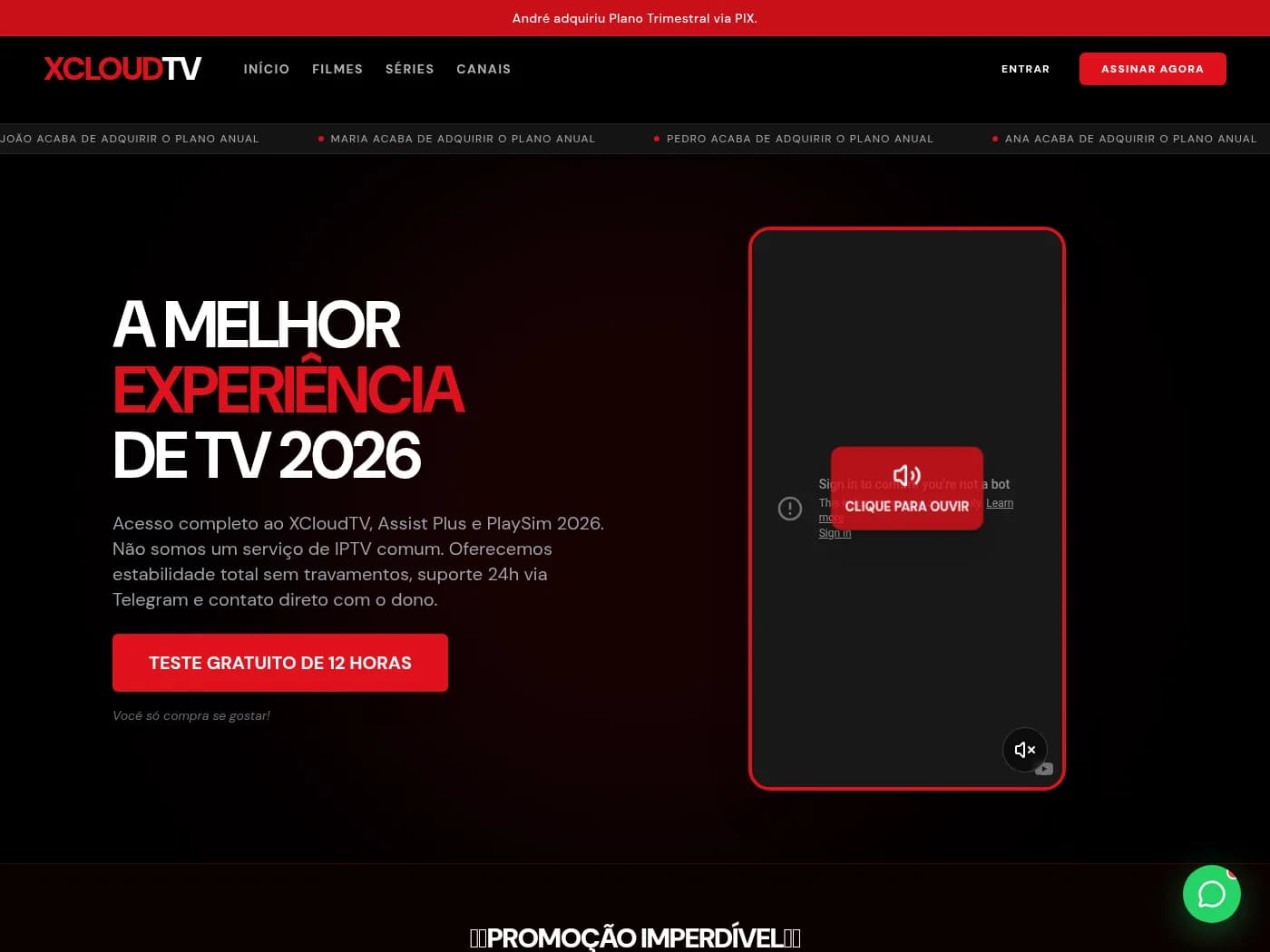 XCloudTV Landing Pro
