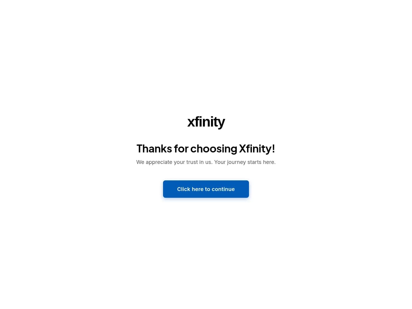 Xfinity Thank You Page
