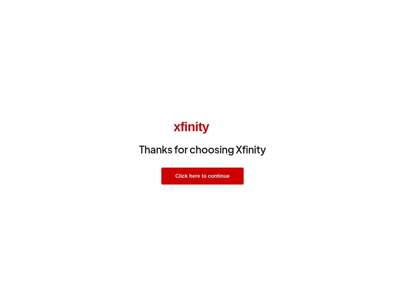 Xfinity Thank You Page