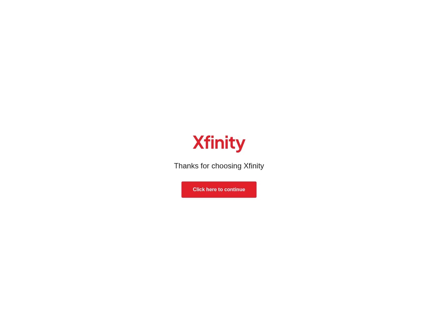 Xfinity Thank You Page