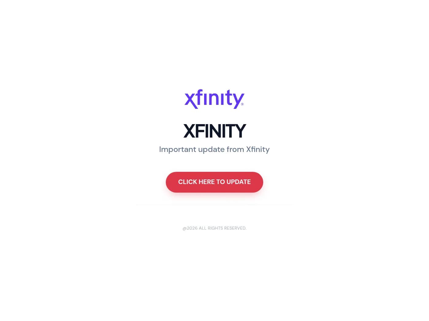 Xfinity Update Notice