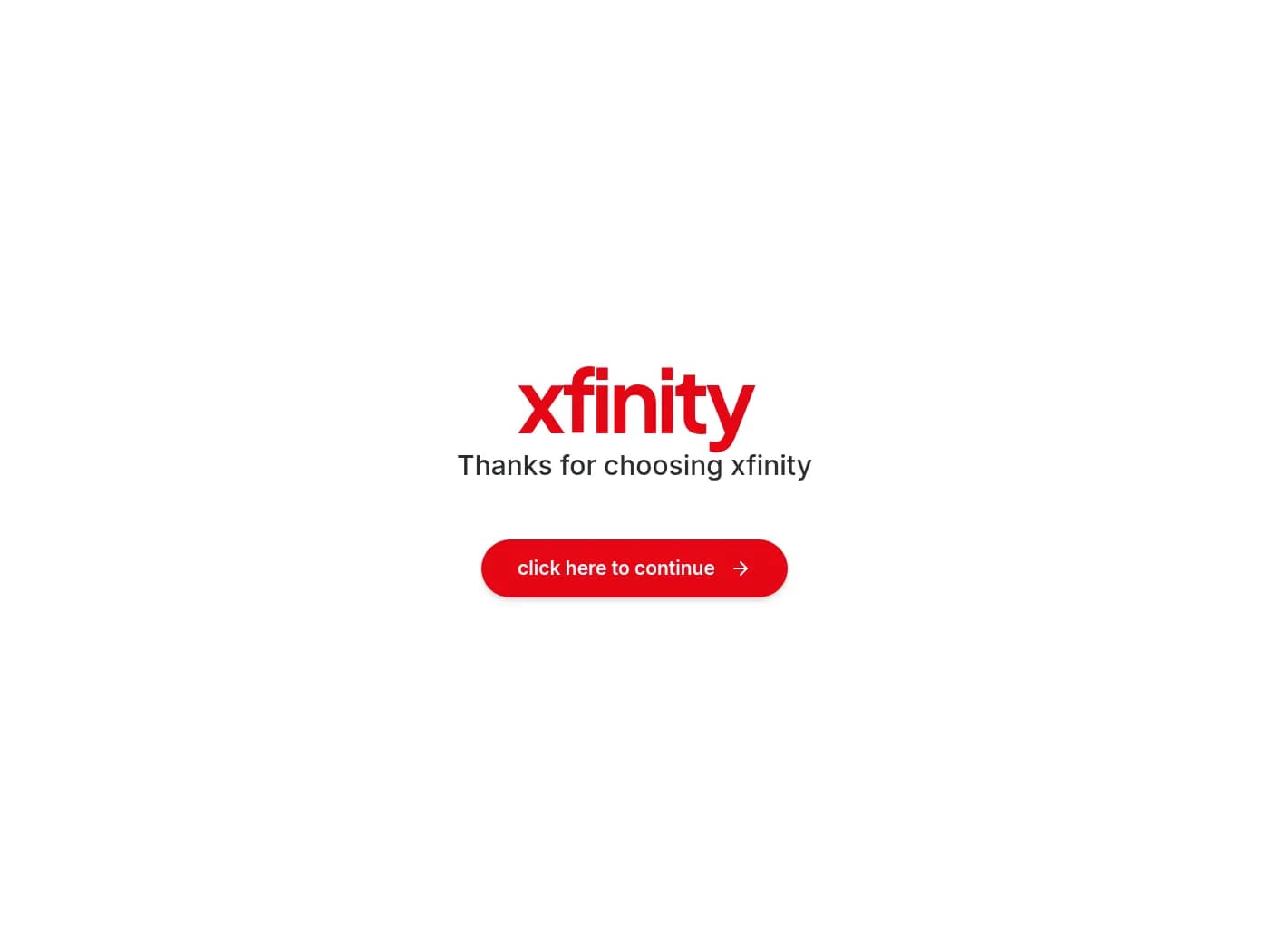 Xfinity Welcome Page