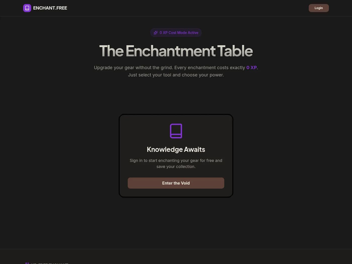 XP-Free Enchant Table