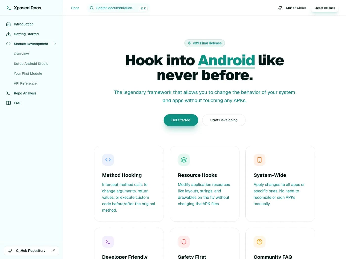 Xposed Framework Web Docs