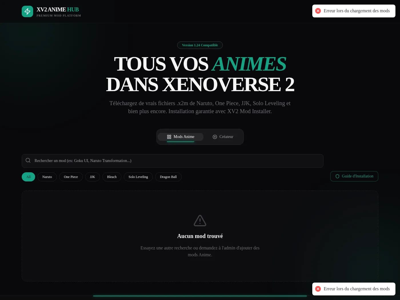 Xenoverse 2 Anime Mod Hub