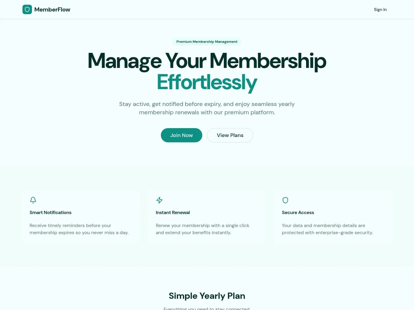 Yearly Member Sign-up