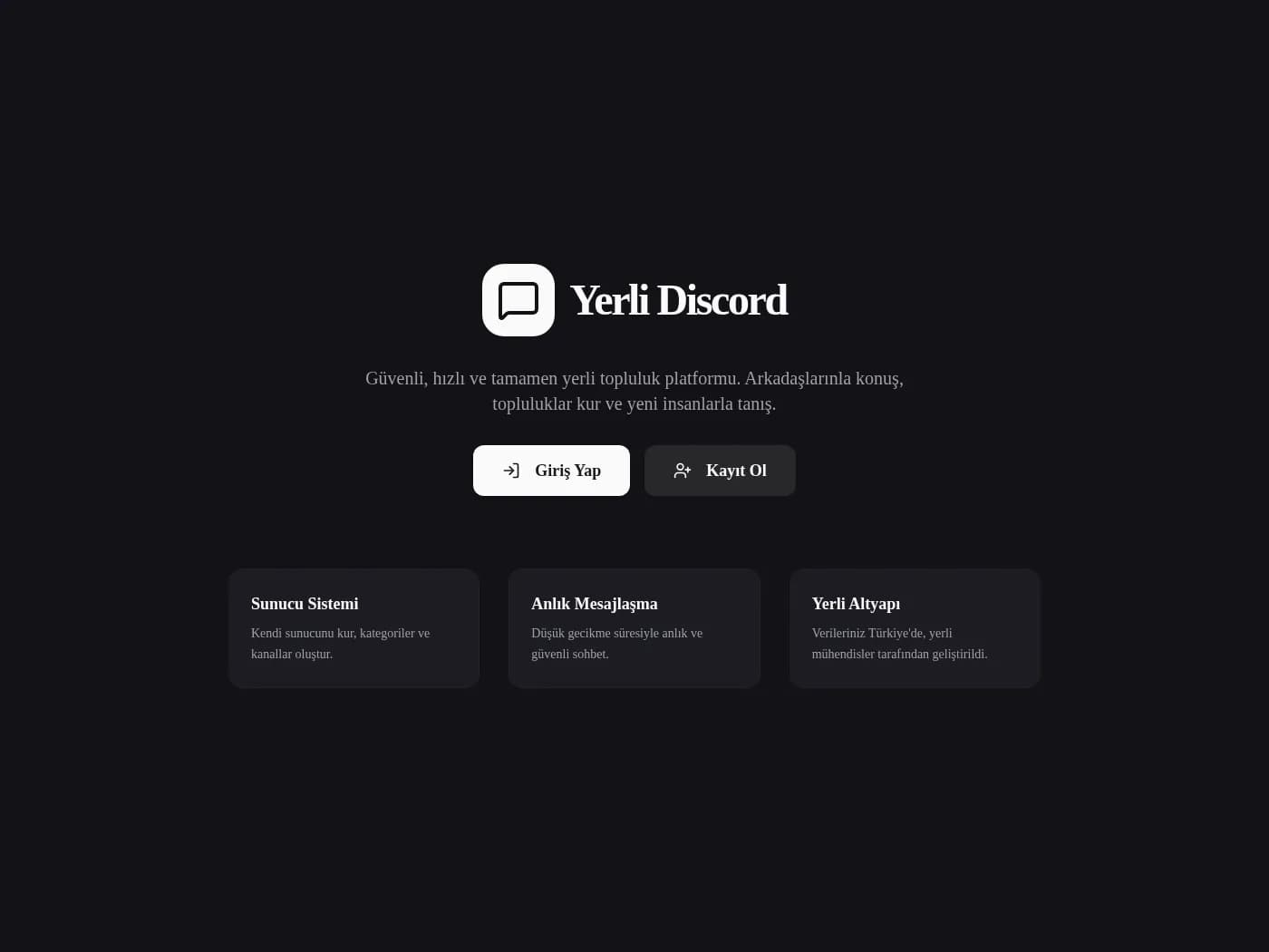 Yerli Discord Clone