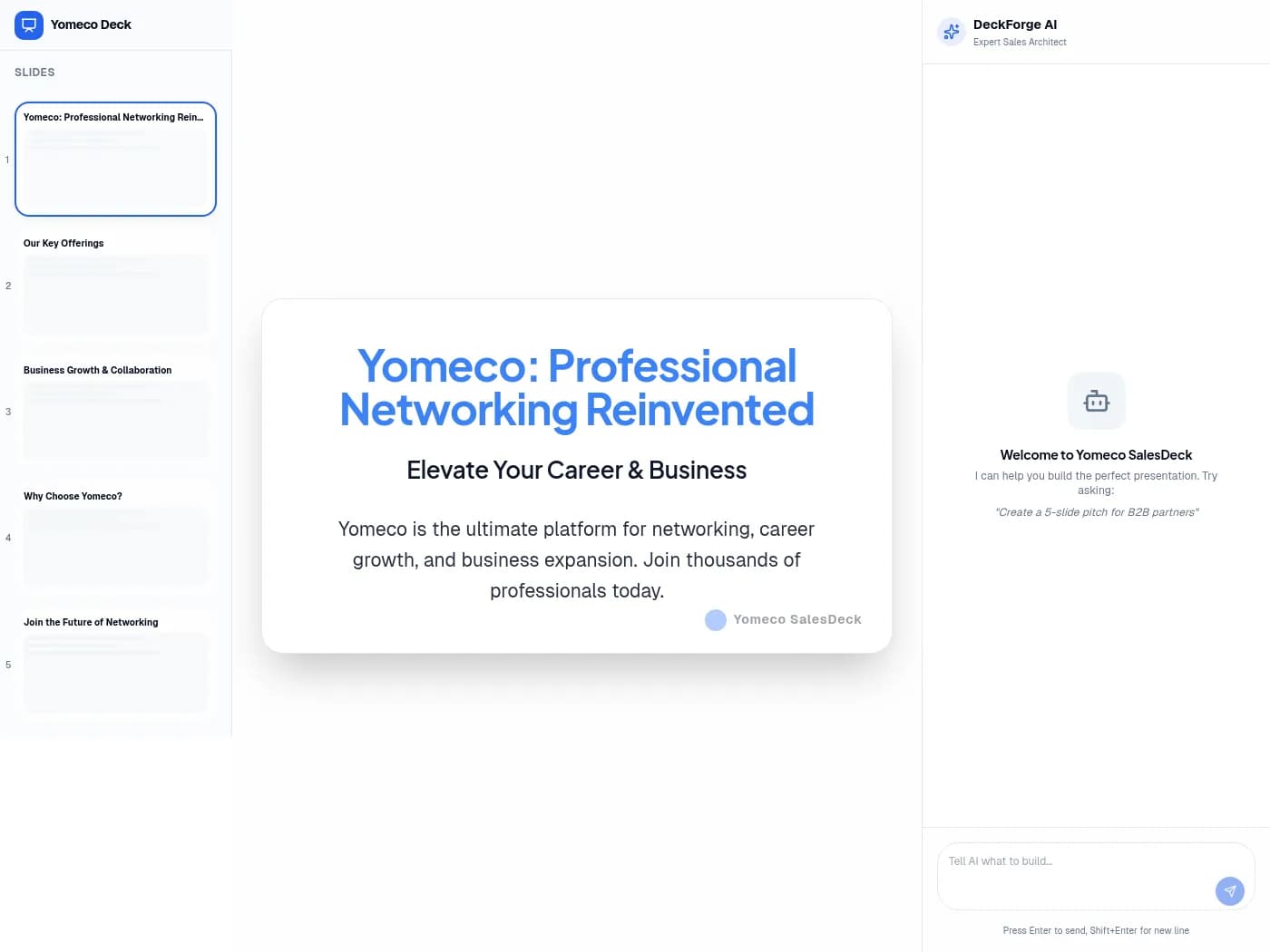 Yomeco Sales Presentation