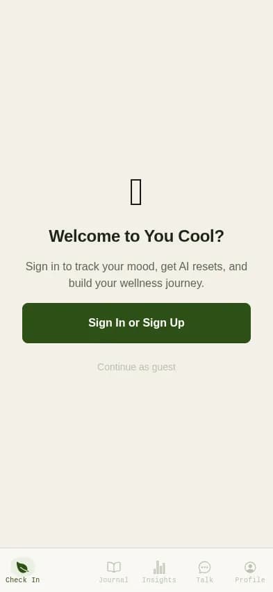You Cool? Wellness App
