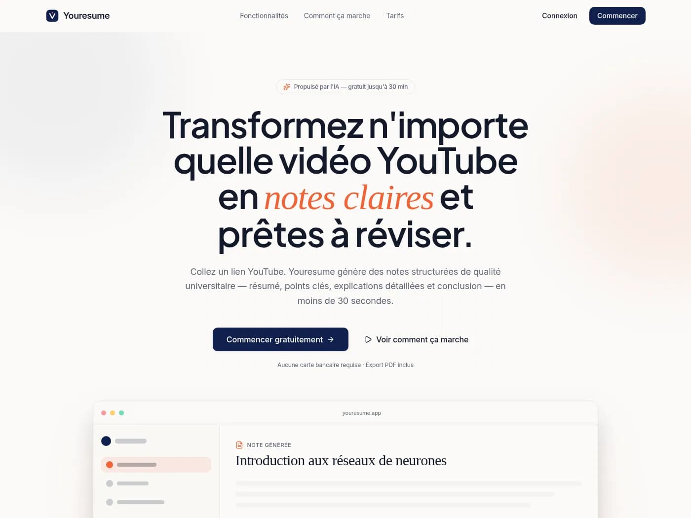 Youresume SaaS Notes App