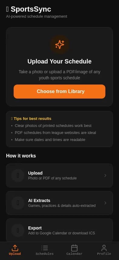 Youth Sports Scheduler