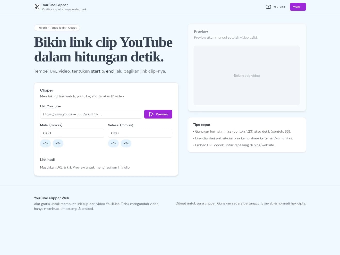 YouTube Clipper Web