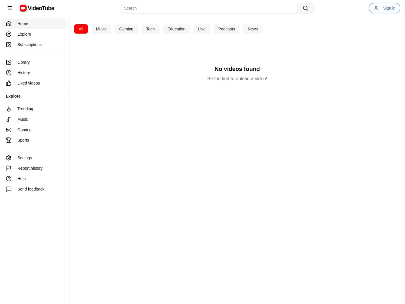 VideoTube Clone